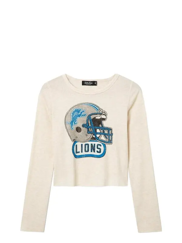 Junk Food Clothing Detroit Lions Helmet Crop Thermal - Birch