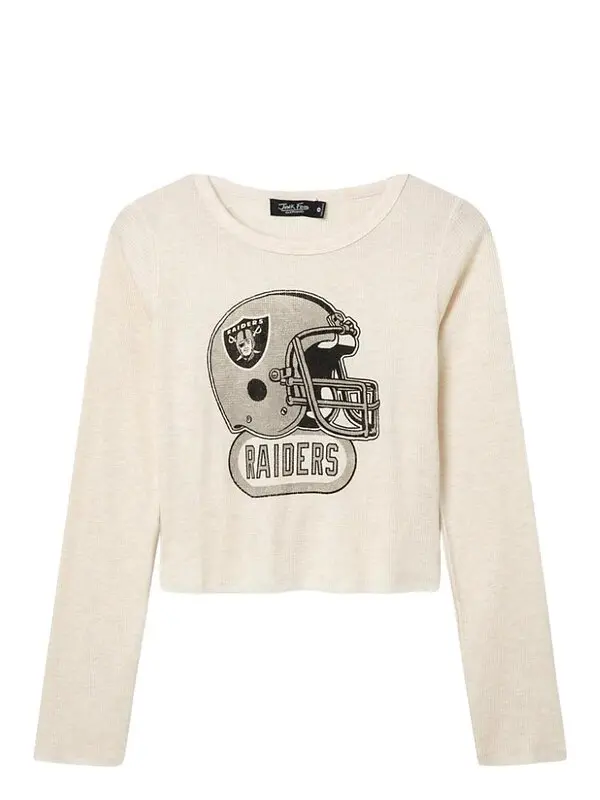 Junk Food Clothing Las Vegas Raiders Helmet Crop Thermal - Birch