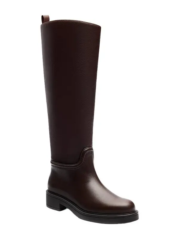 STUART WEITZMAN Celia Leather Knee High Boots - Walnut