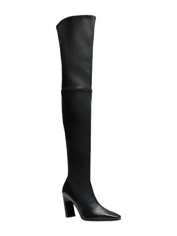 STUART WEITZMAN Ultrastassi 85 Leather Over-the-knee Boots - Black
