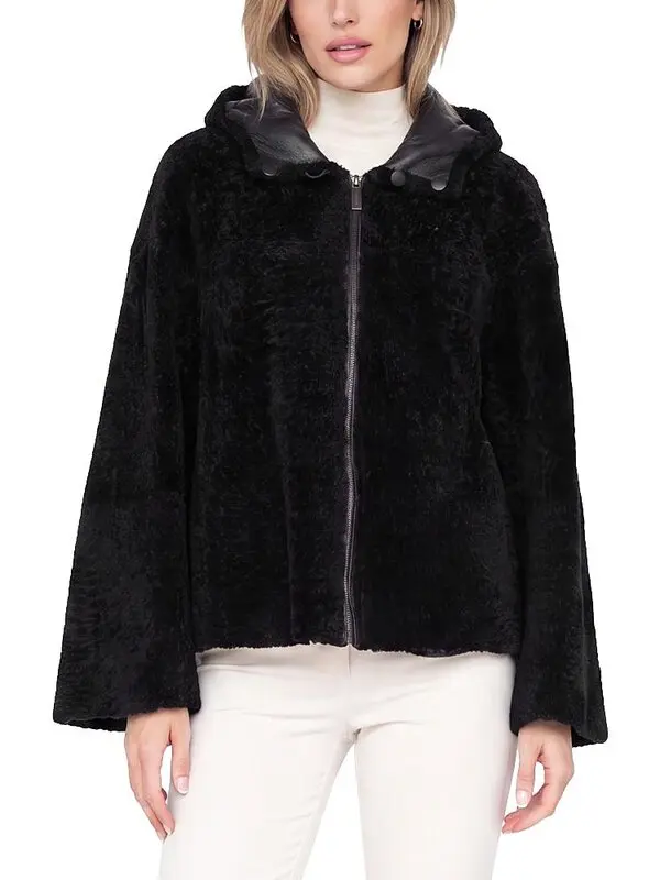 Gorski Reversible Shearling Lamb Parka - Black