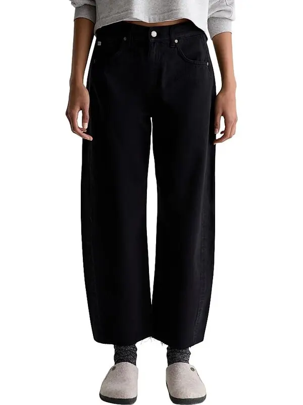 Ag Hattie High Rise Barrel Jeans - Super Black