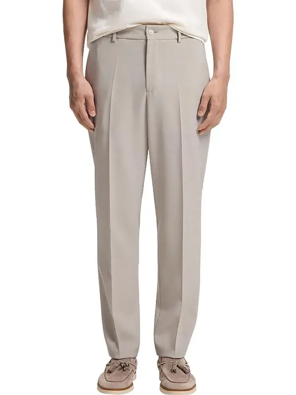 BOSS Perin Wool Tapered Fit Pants - Light Beige