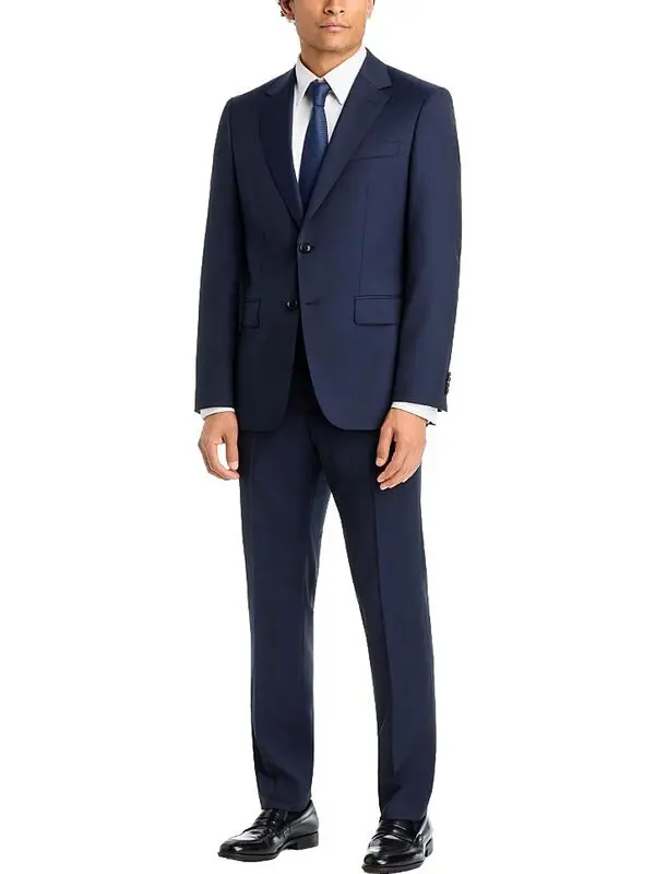 BOSS Huge Stripe Wool Slim Fit Suit - Dark Blue