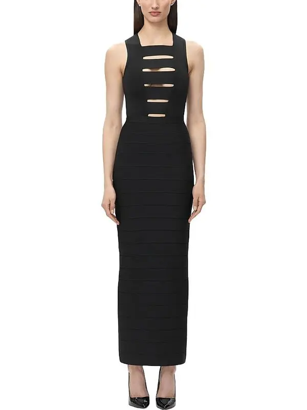 Herve Leger Bailey Cutout Bandage Gown - Black