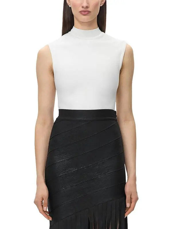 Herve Leger The Janet Turtleneck Knit Top - Alabaster
