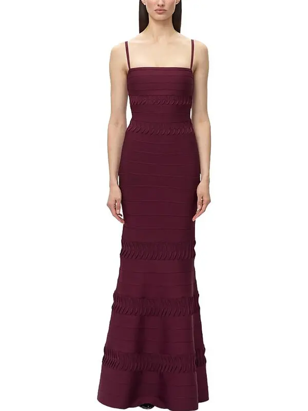 Herve Leger The Caitlin Mermaid Gown - Deep Red