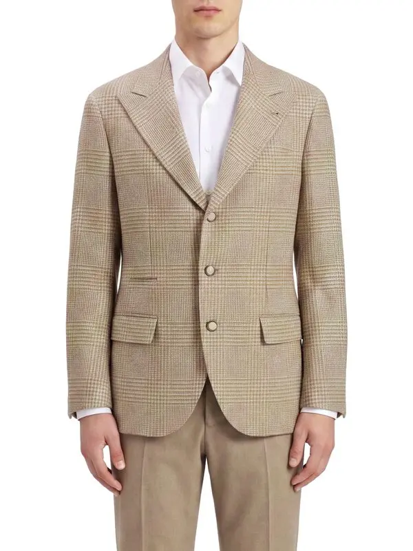 Brunello Cucinelli Plaid Blazer - Camel
