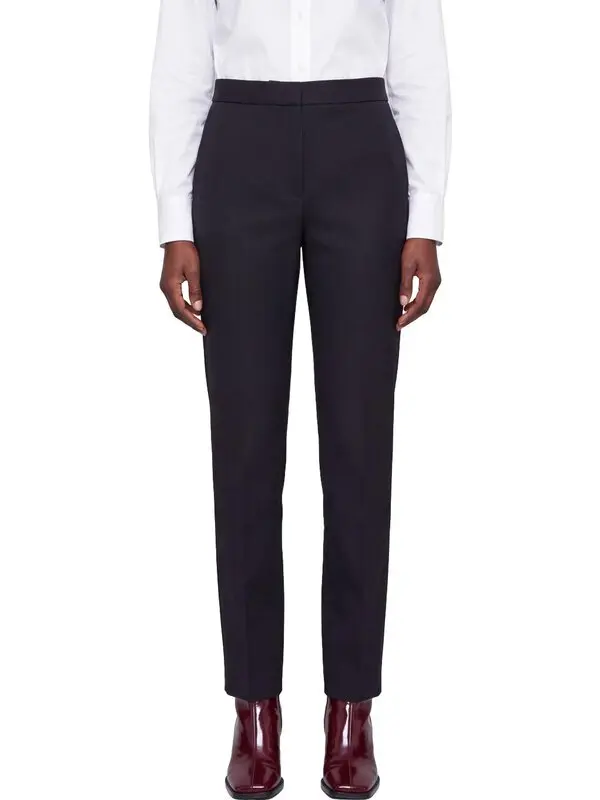 Max Mara Acino Slim Fit Stretch Wool Trousers - Black