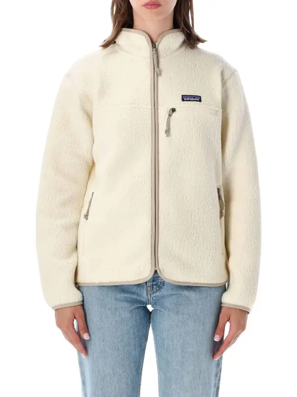 Patagonia Retro High-neck Zip-up Fleece Jacket - Beige