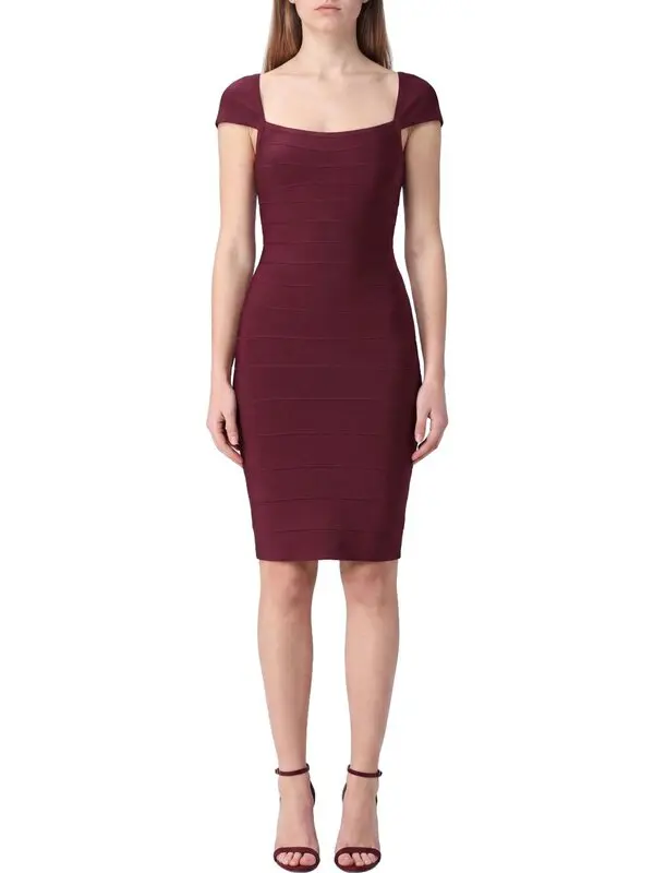 ROTATE BY BIRGER CHRISTENSEN Slim Fit Recycled Jersey Sheath Mini Dress - Brown