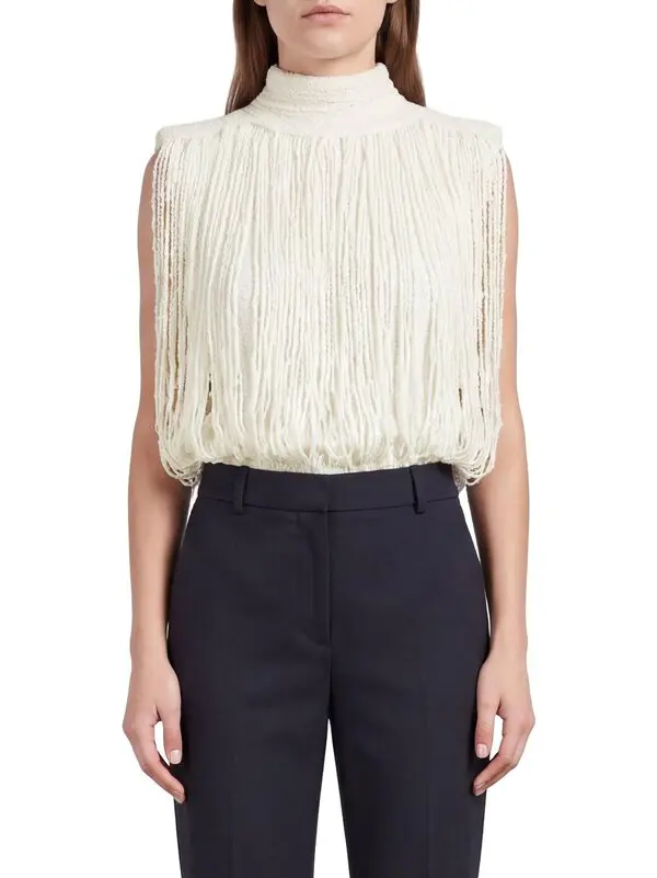 Fabiana Filippi Textured Mock Neck Sweater - White