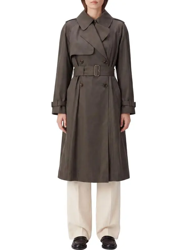 Burberry Double-breasted Cotton Gabardine Trench Coat - Brown