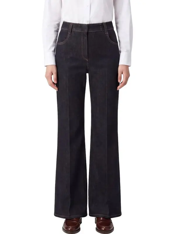 Brunello Cucinelli Mid-rise Flared Cotton Denim Jeans - Blue