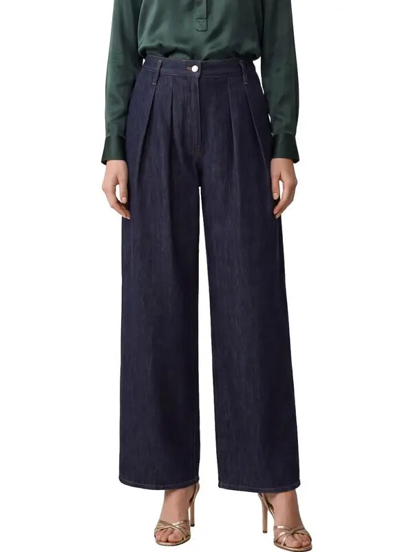 Dries Van Noten High-waisted Pleated Palazzo Jeans - Blue