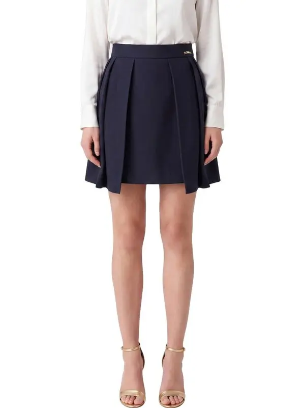Elisabetta Franchi High-waisted Pleated Mini Skirt - Blue