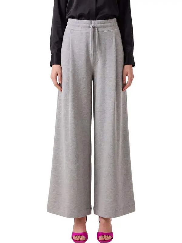 Dries Van Noten High-waisted Wide-leg Cotton Jogging Trousers - Grey