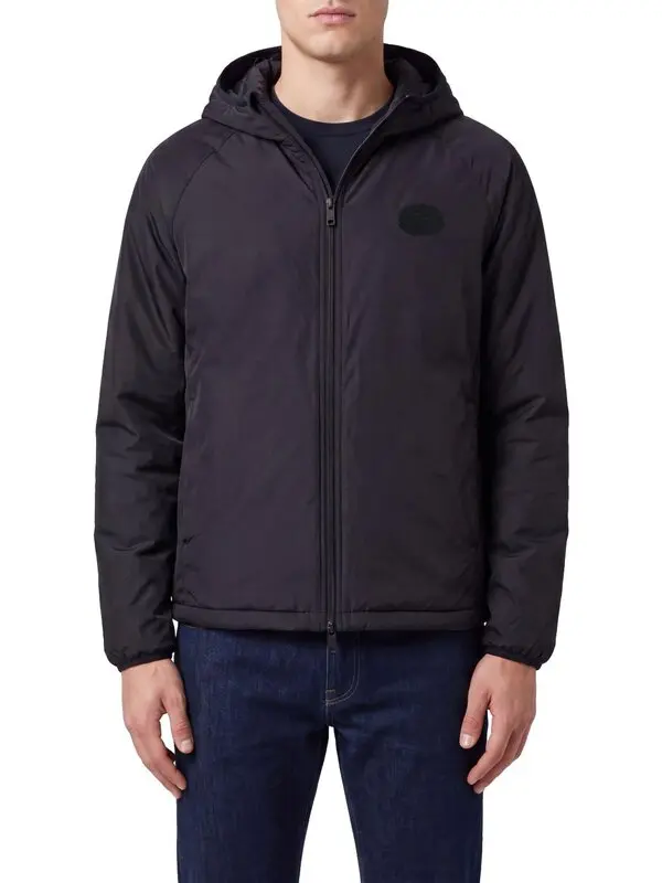 Burberry Dunwich Packable Hooded Windbreaker With Ekd Logo - Black