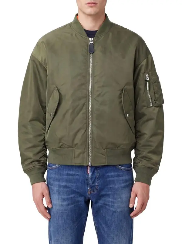 Dsquared2 Two-tone Nylon Bomber Jacket With Patch Pockets - Green