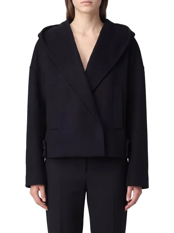 Sportmax Cropped Hooded Jacket - Black