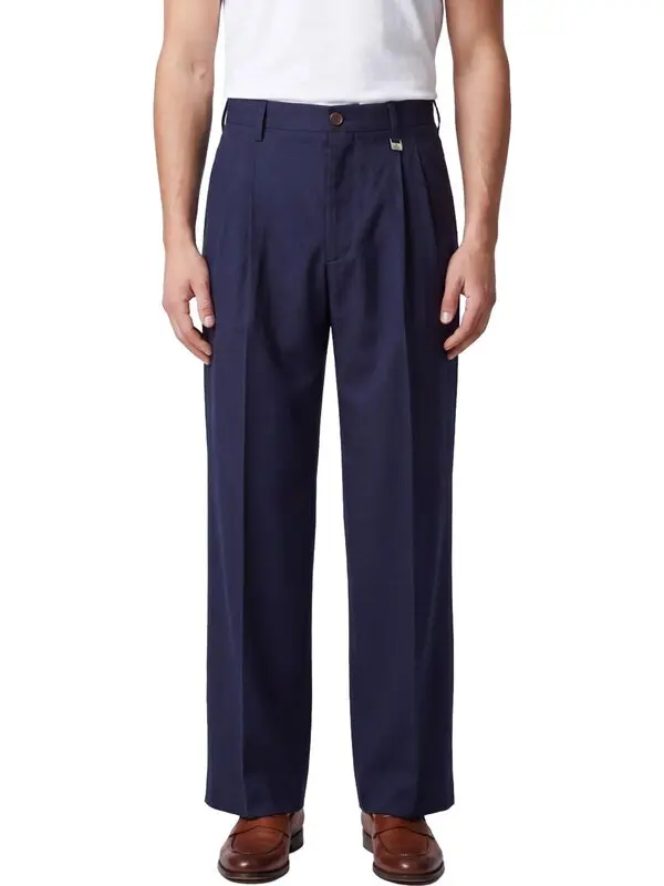 VIVIENNE WESTWOOD Tailored Wide-leg Wool Trousers - Navy