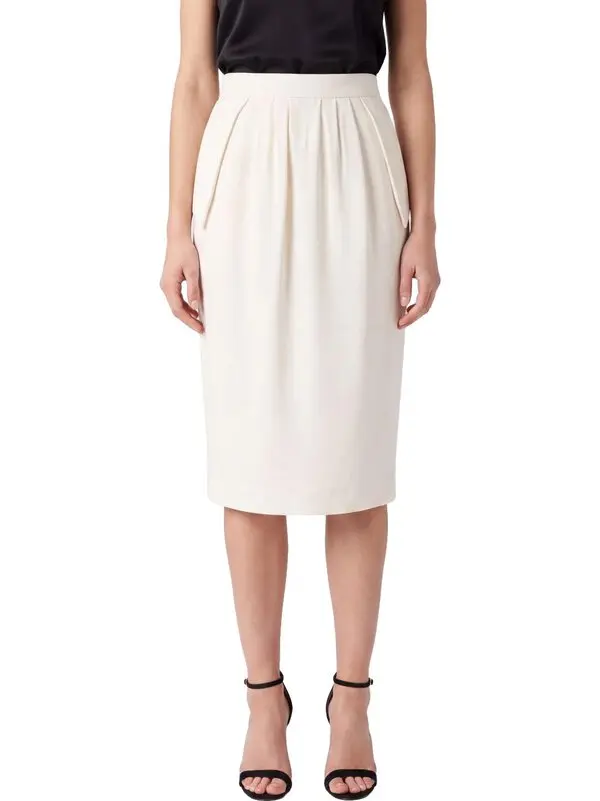 Stella McCartney High-waisted Crêpe Midi Pencil Skirt - White