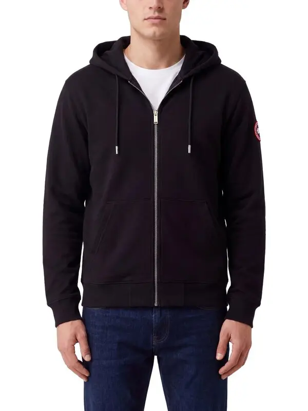 Canada Goose Cotton Zip-up Hoodie With Logo - Black
