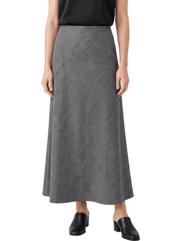 Alberta Ferretti High-waisted Wool Blend Midi Pencil Skirt - Grey
