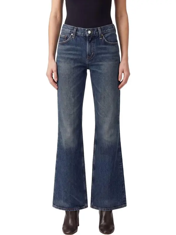 AGOLDE Low-rise Flared Jeans In Regenerative Cotton Denim - Blue