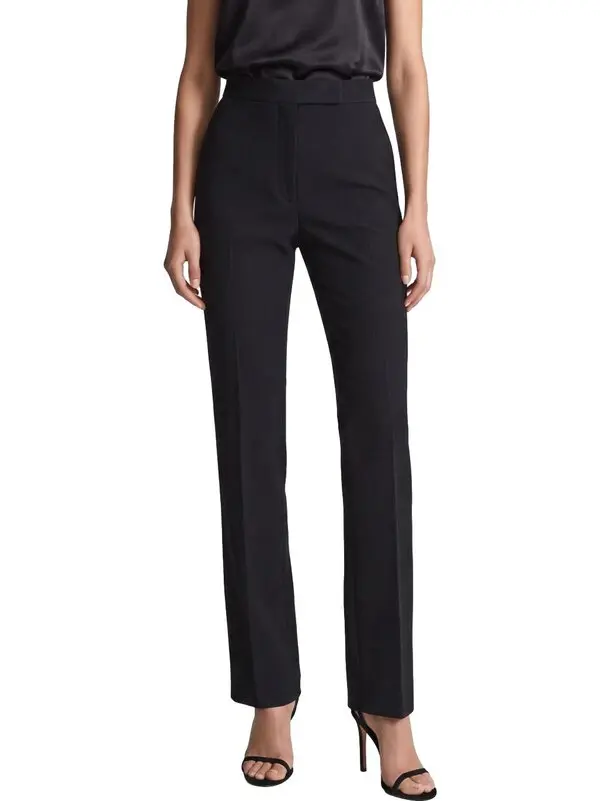 TOM FORD Skinny Wool Trousers With Off-centre Closure - Black