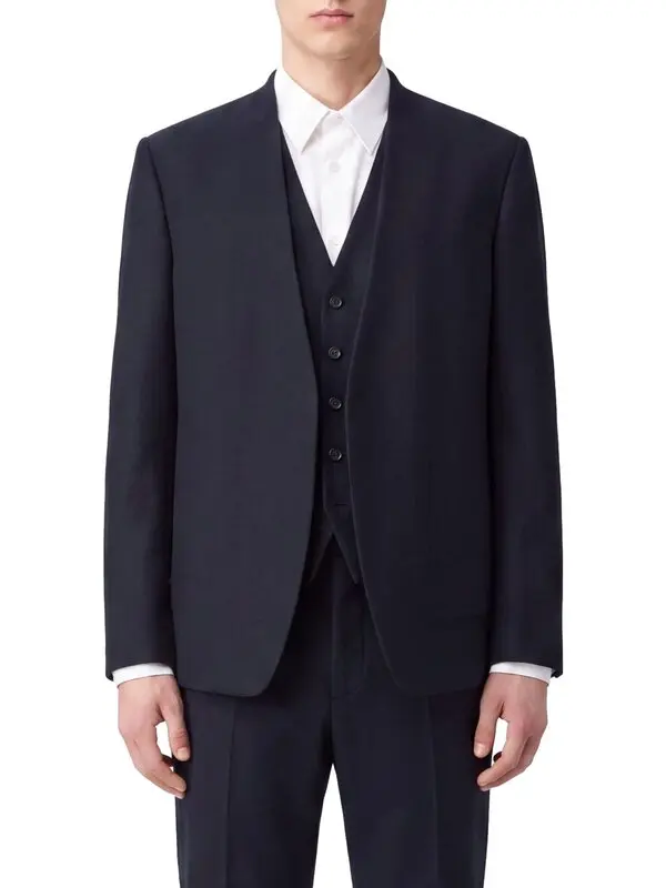 MAISON MARGIELA Open-front Blazer In Pure Virgin Wool - Blue
