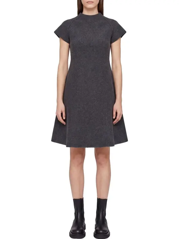 JIL SANDER A-line Mini Dress In Virgin Wool - Grey
