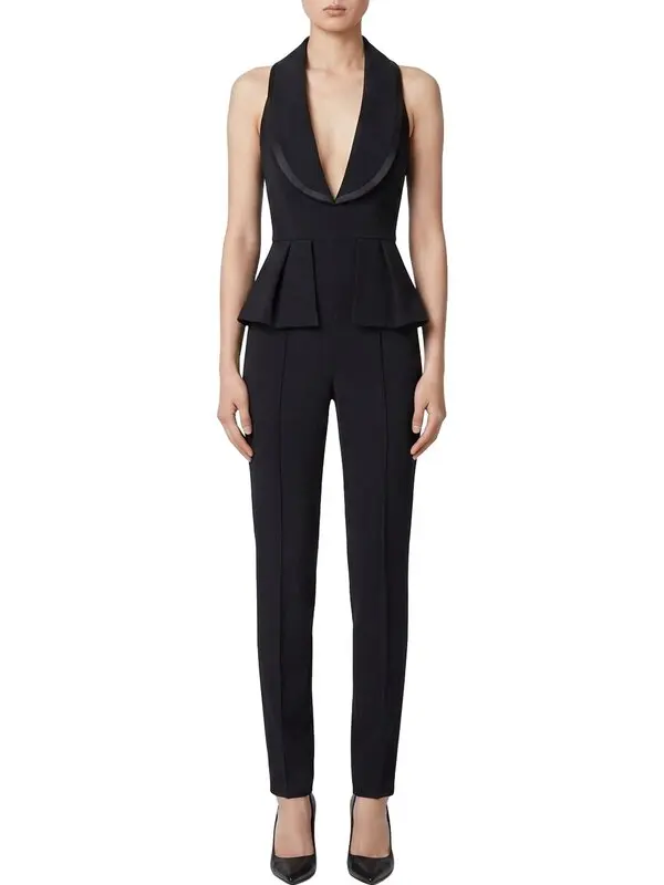 Elisabetta Franchi Jumpsuit With Peplum Detail - Black