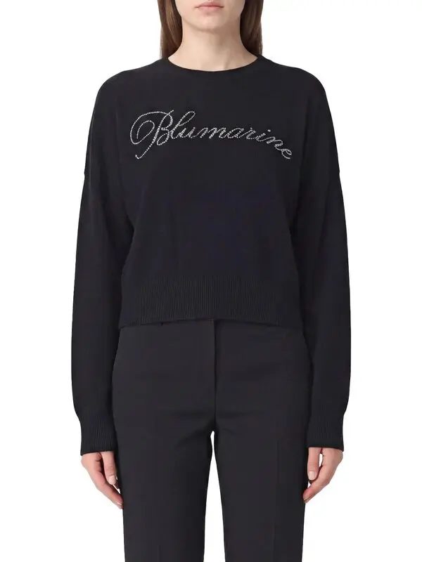 Blumarine Embellished Logo Sweater - Black