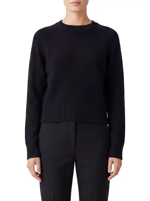 ALLUDE Long-sleeved Cashmere Crewneck Jumper With Ribbed Hem - Brown
