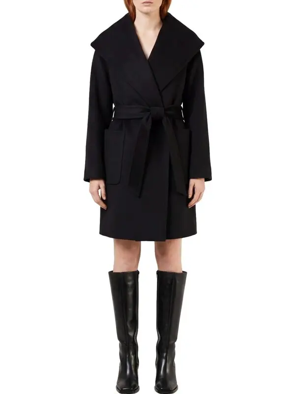 Max Mara Wool Robe Coat - Black