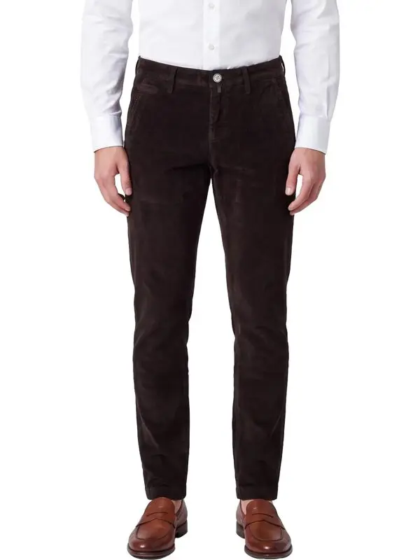 Jacob Cohen Slim Fit Corduroy Mid-rise Trousers - Brown