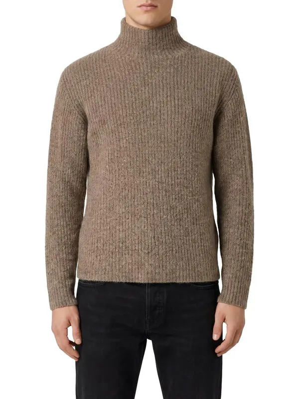 ROBERTO COLLINA Ribbed Wool And Baby Alpaca Blend Turtleneck Jumper - Camel
