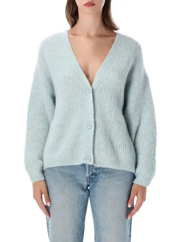 American Vintage Alpaca And Wool Blend V-neck Cardigan - Sky