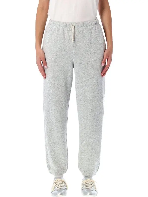 American Vintage Straight-leg Jogging Trousers With Elasticated Waist - Grey
