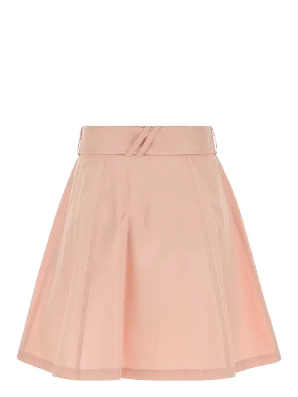 Burberry High-waisted A-line Cotton Mini Skirt With Adjustable Belt - Pink
