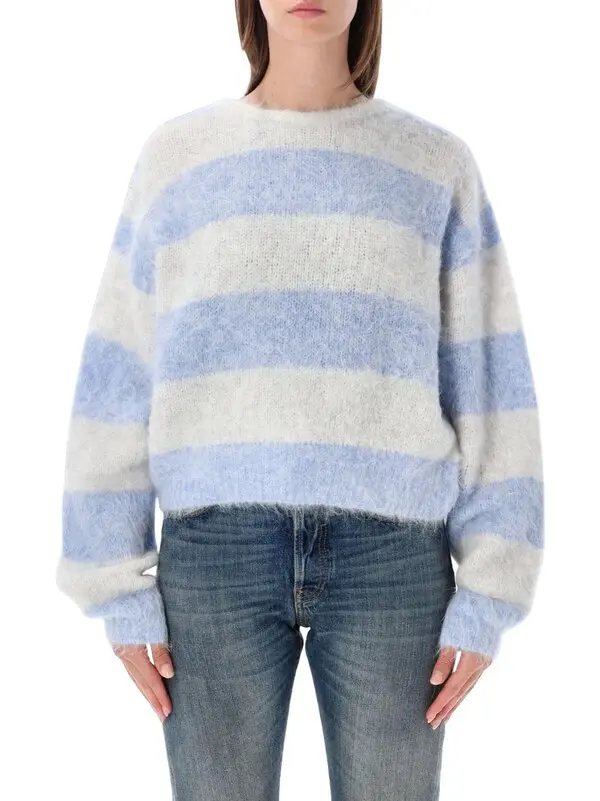 American Vintage Relaxed Fit Alpaca Wool Crewneck Jumper - White