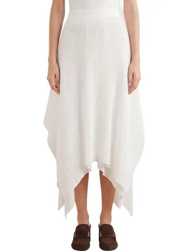 JW Anderson High-waisted Asymmetrical Knit Midi Skirt - White