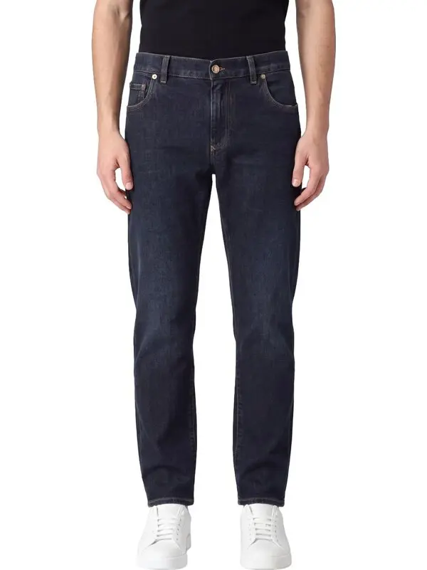 Dolce & Gabbana Mid-rise Straight Jeans With Logo Plaque - Navy