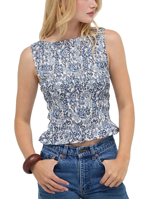 Hill House Home The Phoebe Nap Top - Chedworth Paisley Blue