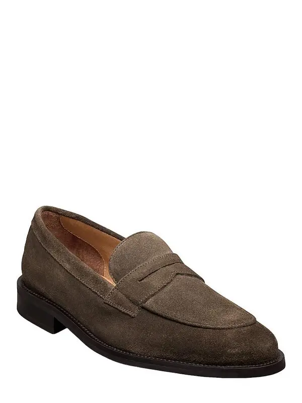Allen Edmonds Suede Penny Loafers - Dark Olive