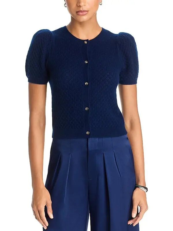 Alice + Olivia Sabine Puff Sleeve Cardigan - Midnight Blue