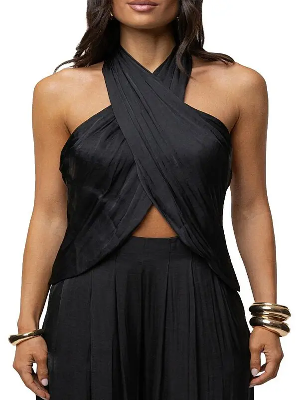 JLUXLABEL Core Form Halter Top - Black