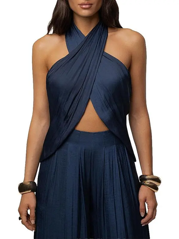 JLUXLABEL Core Form Halter Top - Blue