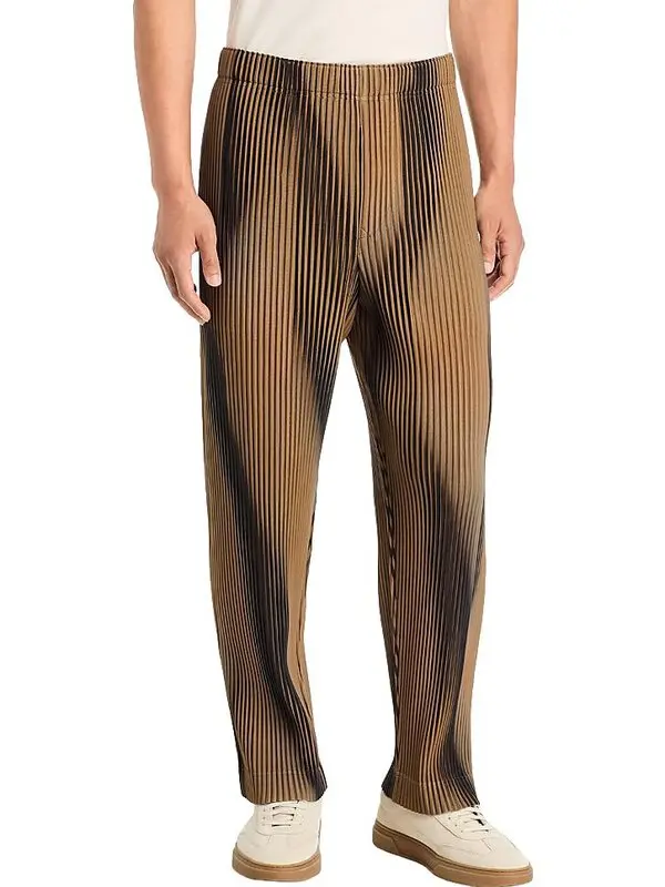 Issey Miyake Blend Of Lights Pleated Slim Fit Pants - Brown